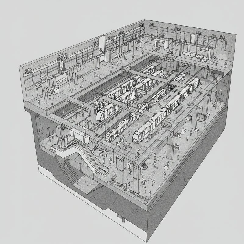 Multi Level Underground Subway Station Stock Illustrations – 5 Multi Level Underground Subway ...