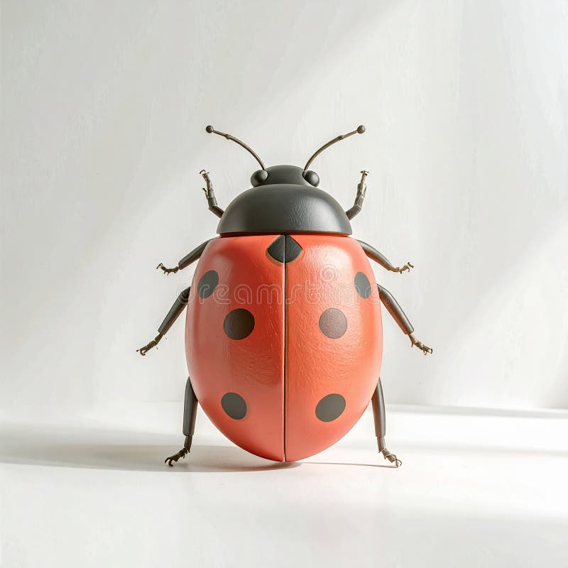 Three-dimensional Ladybug Icon on White Background. Stock Illustration ...