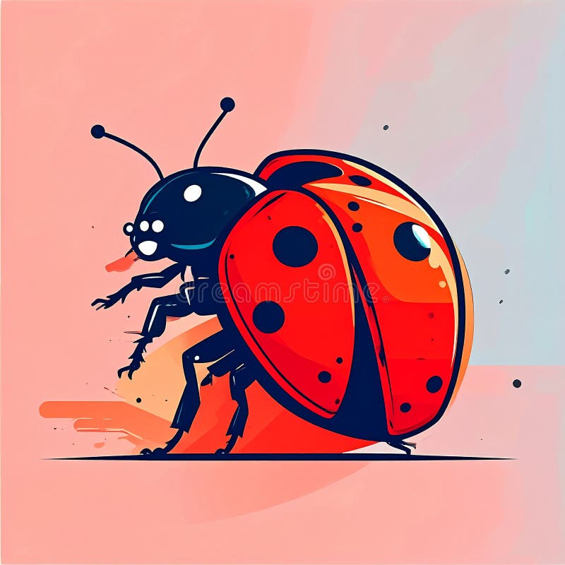 Three-dimensional Ladybug Icon on White Background. Stock Illustration ...