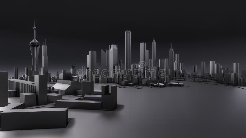 Three-dimensional Landscape of the Modern City. the Huge Layout of the ...