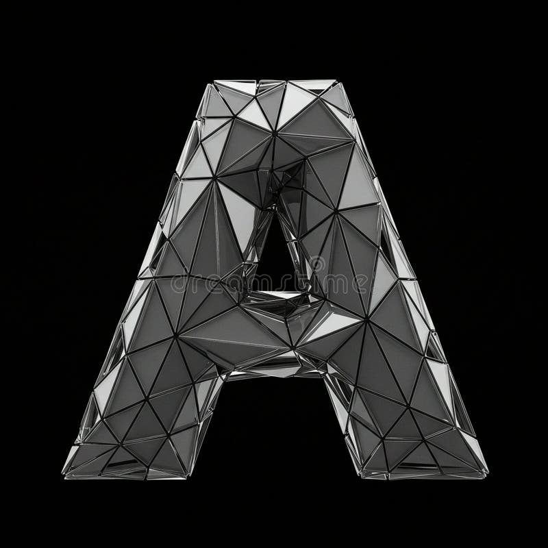 A Three-dimensional Letter "a" Composed of Interconnected Triangular ...