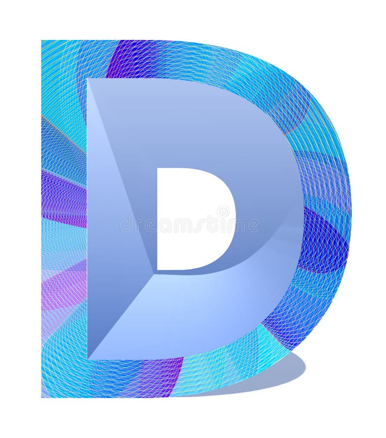 3D Geomatical Mesh Letter D Stock Image - Illustration of shapes ...