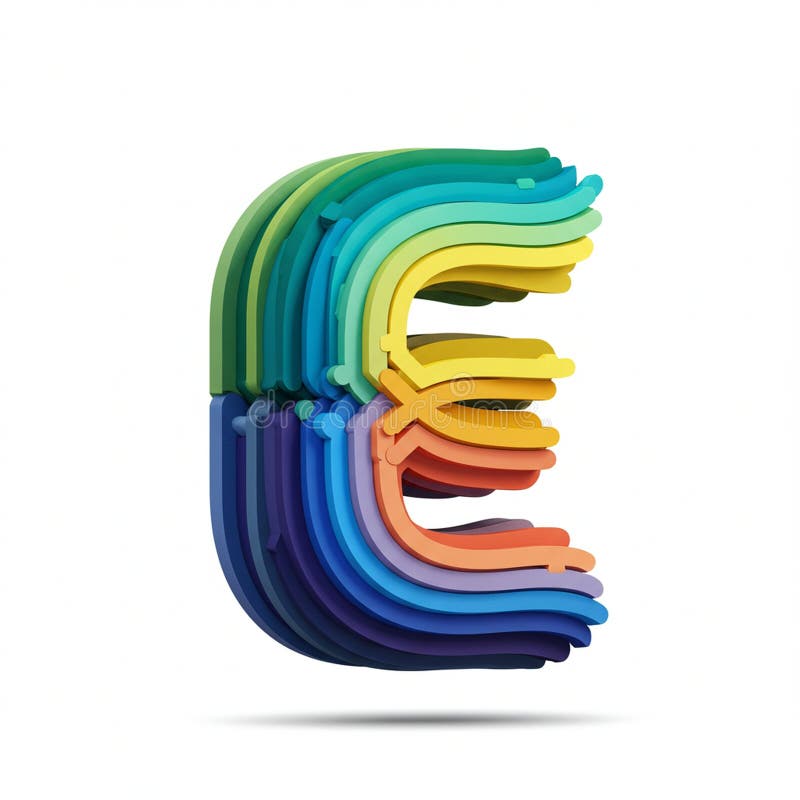 A Three-dimensional Letter "E" is Formed by Multiple Interlocking ...