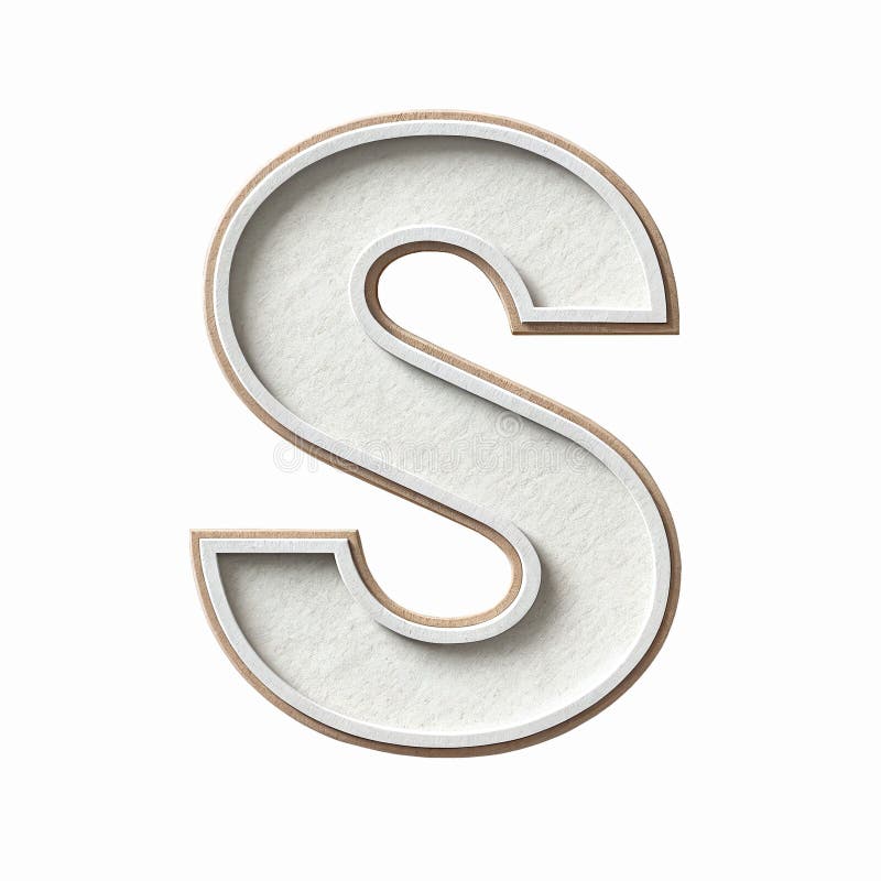Three Dimensional Letter S Design with Textured Surface and Transparent ...