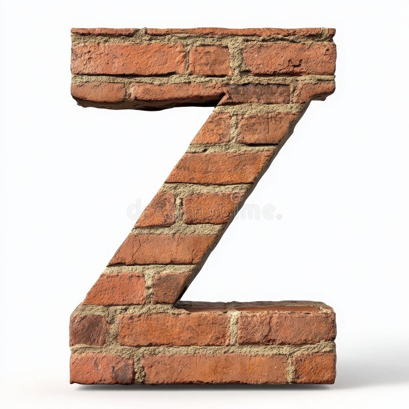 A Three-dimensional Letter Z Designed with a Brick Texture Stock ...