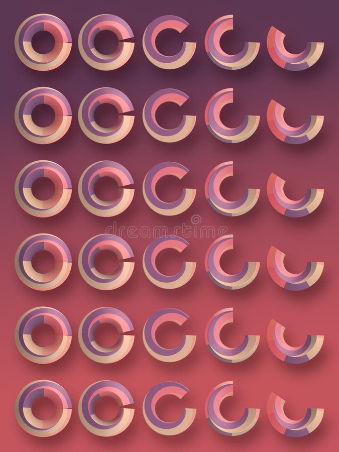 Three-dimensional Loading Indicators with Multicolored Texture. 3d ...