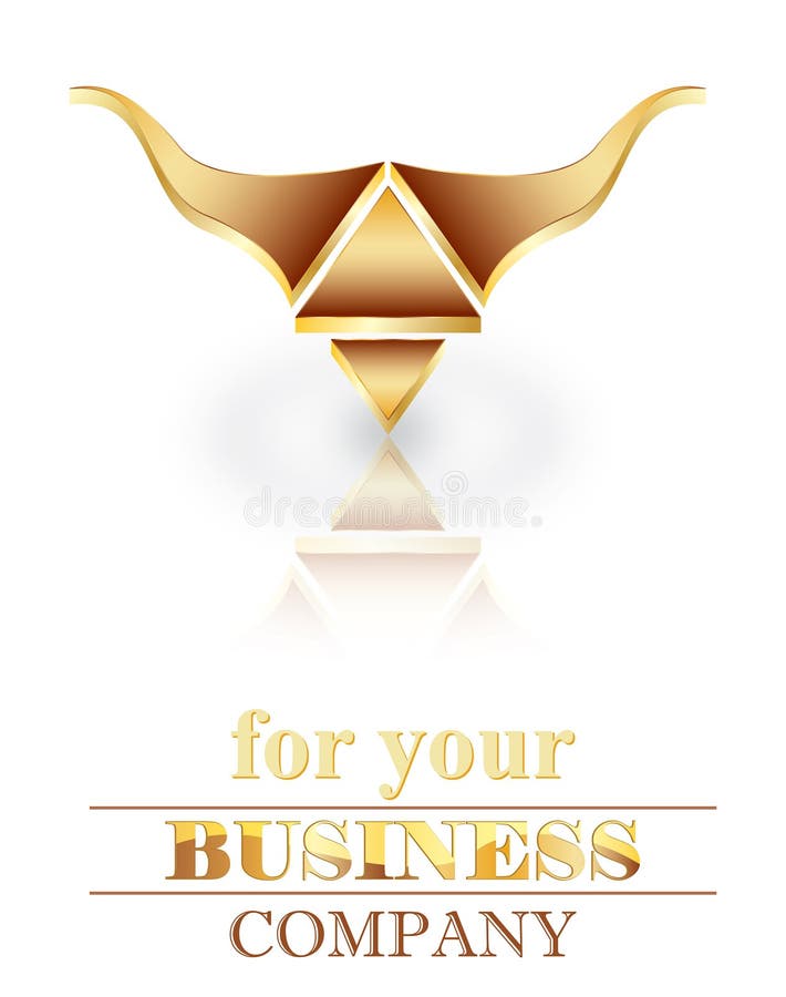 Three dimensional logo stock vector. Illustration of golden - 19416290