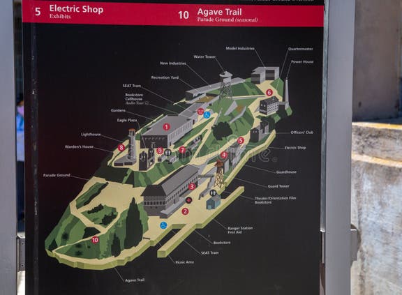 Three-Dimensional Map of Alcatraz Island, California Foto de archivo ...