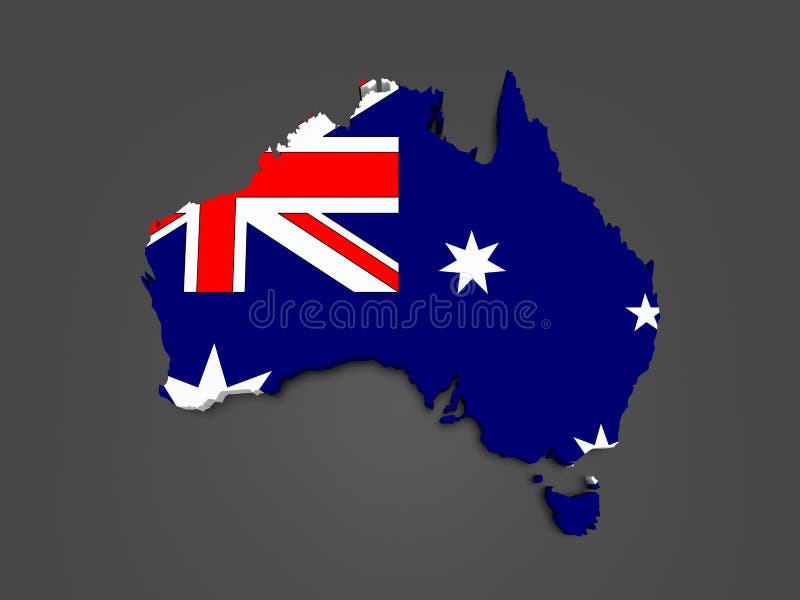 Three-dimensional Map of Australia. Stock Illustration - Illustration ...