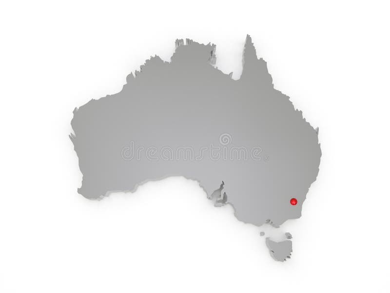 Three-dimensional Map of Australia. Stock Illustration - Illustration ...