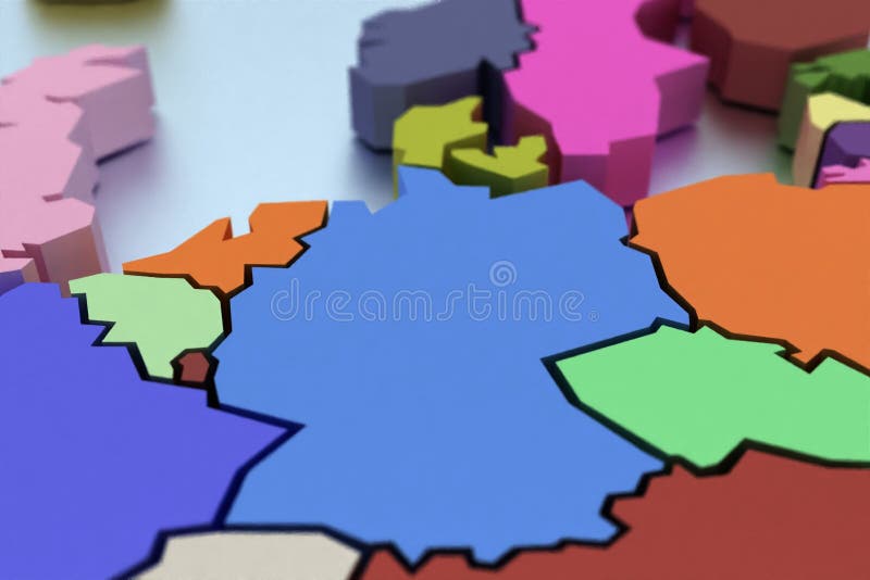 Three-dimensional Map of Europe in Bright Colors Isolated Background ...
