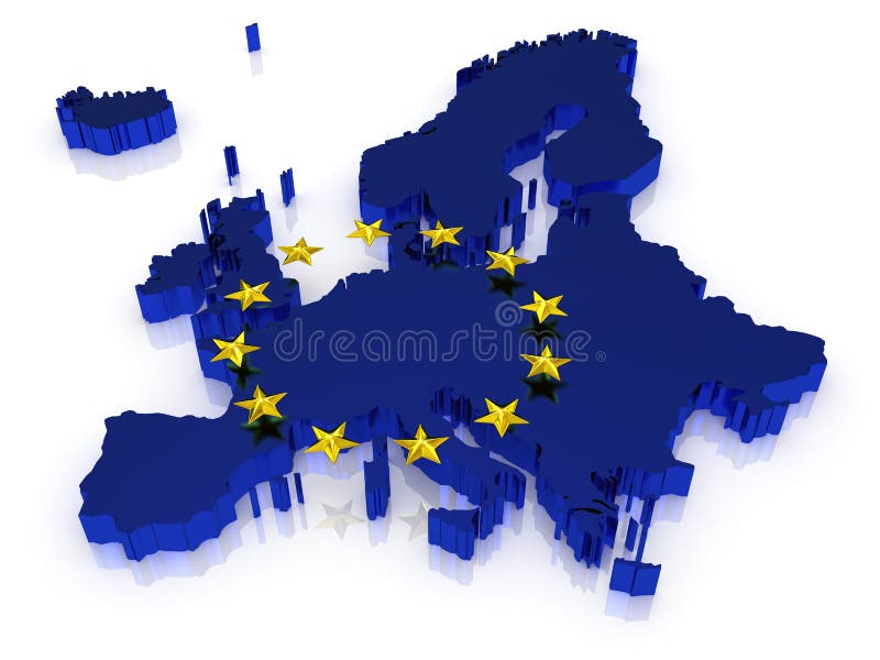 Three-dimensional Map of Europe. Stock Illustration - Illustration of ...