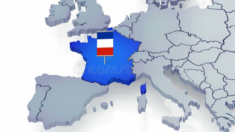 France Map stock video. Video of movement, zoom, visualization - 294311311