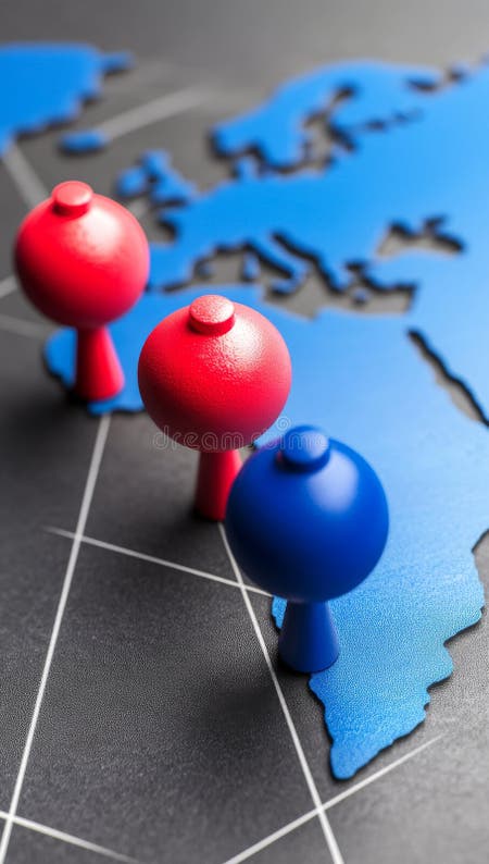 A Three-dimensional Map of Global Connections Uses Pushpins To Draw ...