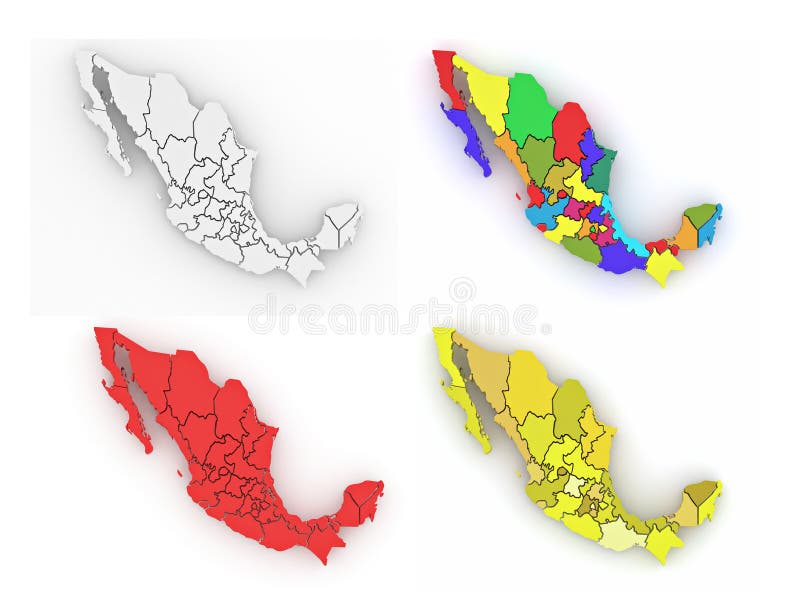 Mexico Map on a World Map with Flag and Map Pointer. Vector ...