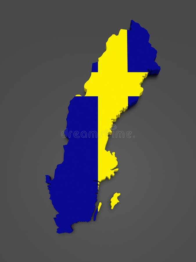 Map of Sweden with regions stock vector. Illustration of earth - 30748704