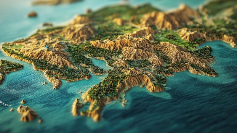 Three-dimensional Map of Turkey for Artistic Designs Stock Illustration ...