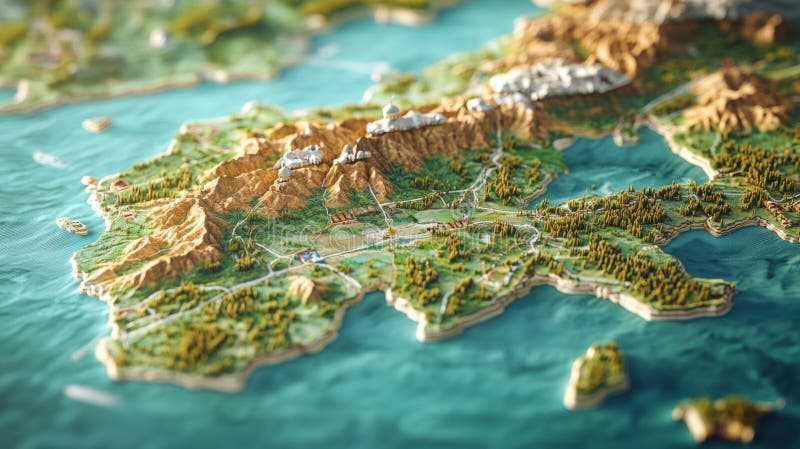 Three-dimensional Map of Turkey Ideal for Stock Visuals Stock Illustration - Illustration of ...