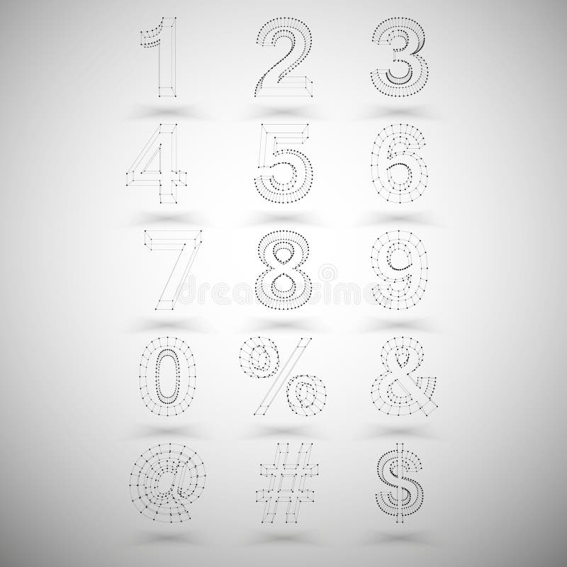 Three Dimensional Mesh Stylish Numbers and Other Stock Vector ...