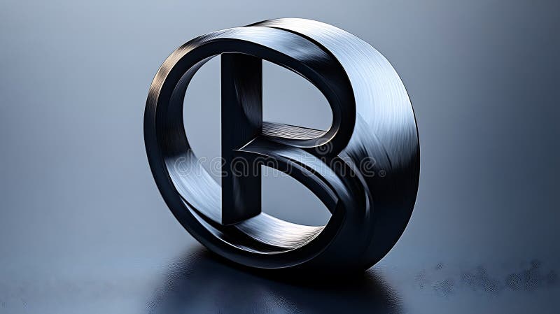 Abstract Metallic Letter B Circular Design Stock Illustration ...