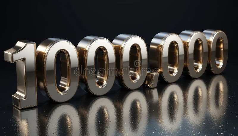 Metallic Three-dimensional Representation of One Million, Showcasing ...