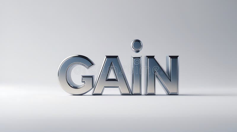 Three-dimensional Metallic Text Displays the Word Gain on a Simple ...