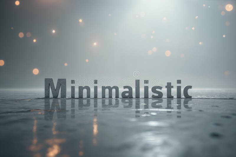 Three Dimensional Minimalistic Letters on Reflective Surface Stock ...