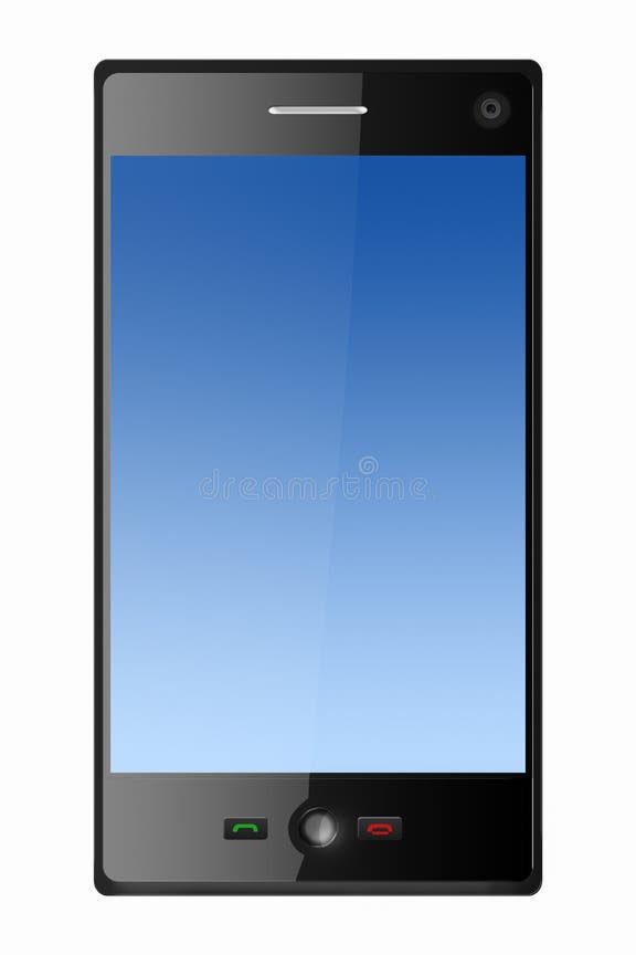 Three Dimensional Mobile Phone Isolated on White Stock Illustration ...