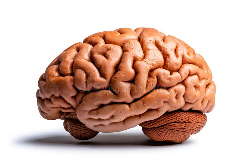 A Model of a Human Brain on a White Background Stock Photo - Image of ...