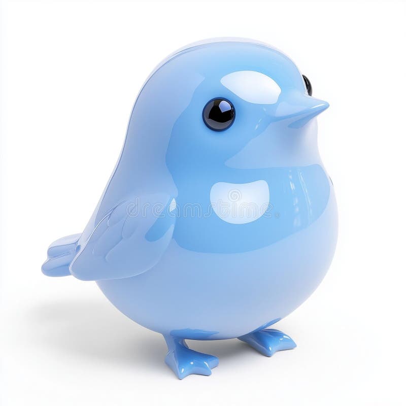 Three-Dimensional Model of a Light Blue Bird Figurine Stock ...