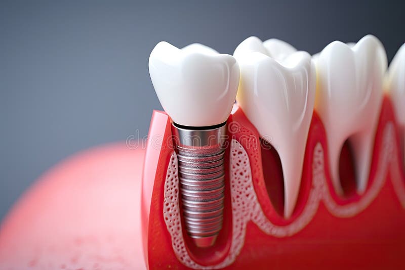 A Model of a Tooth with an Implant Model Stock Illustration ...