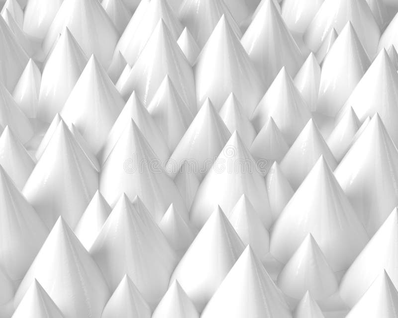 Three Dimensional Model. Pointed White Peaks. Stock Illustration ...