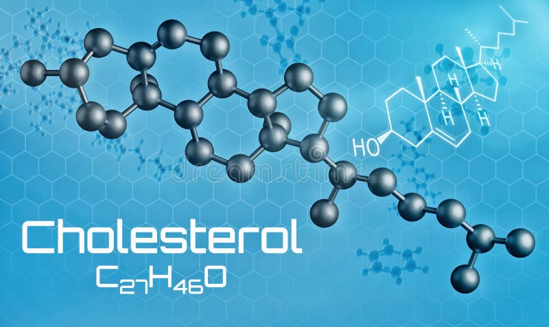 Three-dimensional Molecular Model of Cholesterol Stock Illustration ...