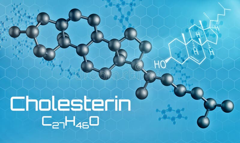 Molecule Cholesterol 3D Chemistry Stock Illustration - Illustration of ...