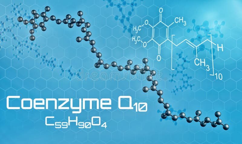 Three-dimensional Molecular Model of Coenzyme Q10 Stock Illustration ...