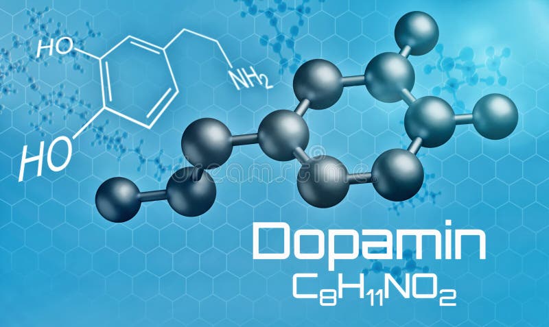 Three-dimensional Molecular Model of Dopamine - 3d Render - Dopamin ...