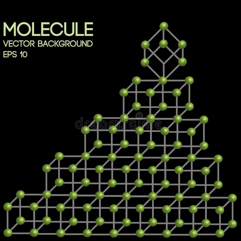 Three Dimensional Molecule Model Stock Illustration - Illustration of ...