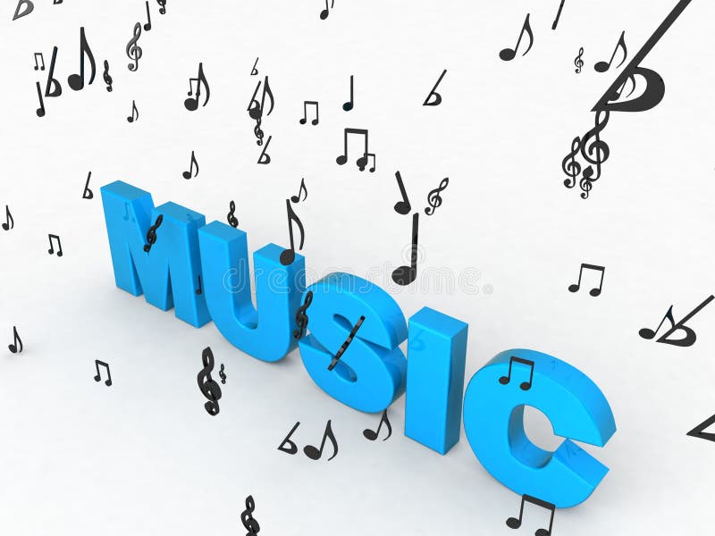 Three Dimensional Music Text Stock Illustration - Illustration of ...