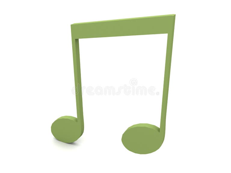 Three Dimensional Musical Note in Green Color Stock Illustration ...