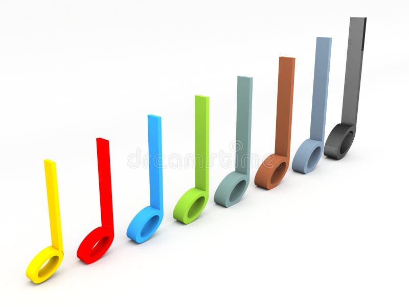 Three Dimensional Musical Notes Picture. Image: 7053312