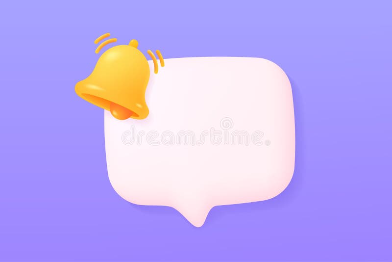 Three-dimensional Notification Bell Loud Notification of New Event on ...