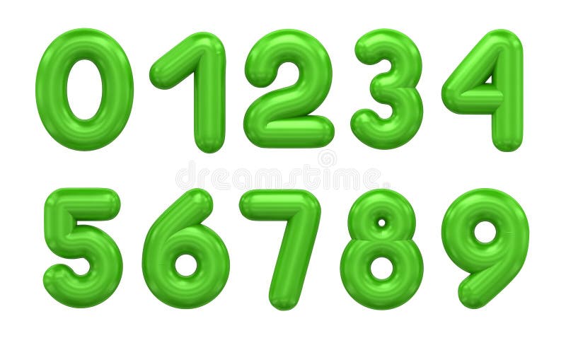 Three-dimensional Number in Green Stock Illustration - Illustration of ...