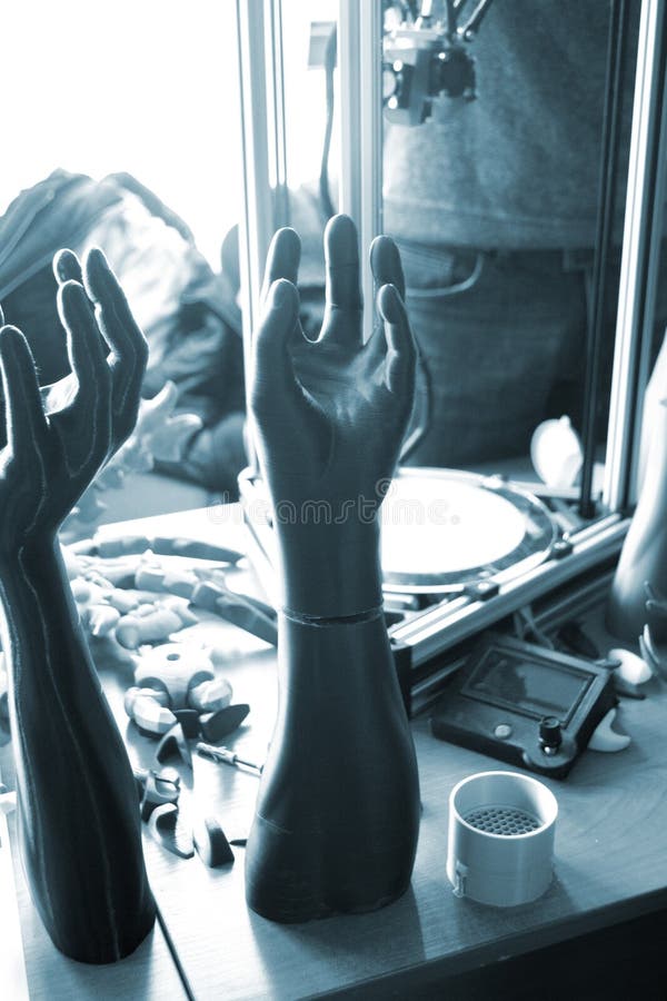 Three-dimensional Object Printed 3D Printer Interior Model Human Hand ...
