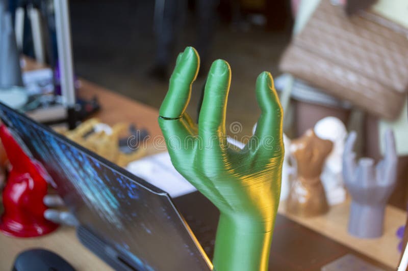 Three-dimensional Object Printed 3D Printer Interior Model Human Hand ...