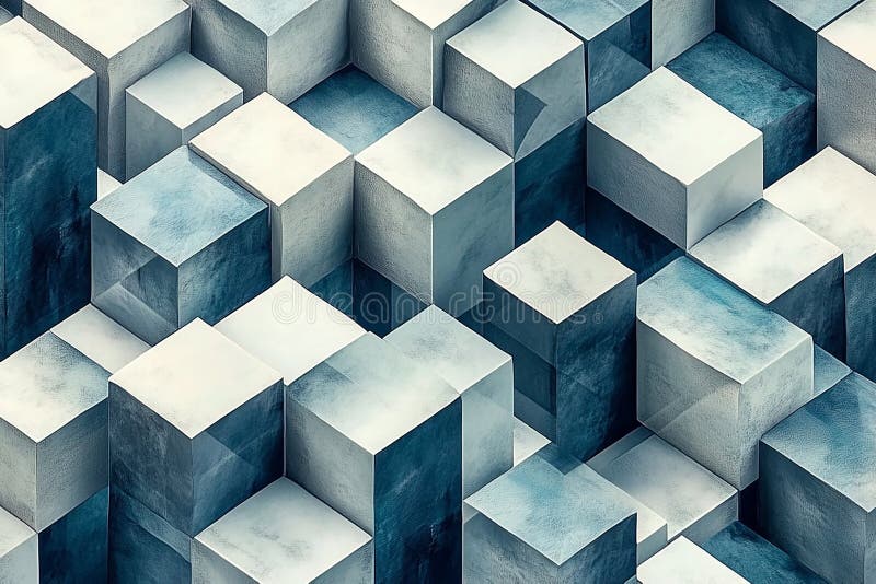 Isometric Cubes: a Three-Dimensional Pattern of Interlocking Cubes, Creating a Dynamic Geometric ...