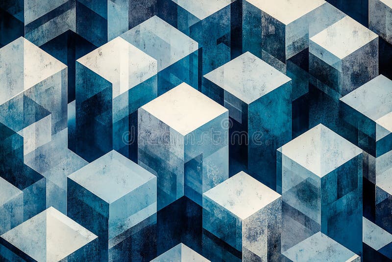 Isometric Cubes A Three Dimensional Pattern Of Interlocking Cubes Creating A Dynamic Geometric