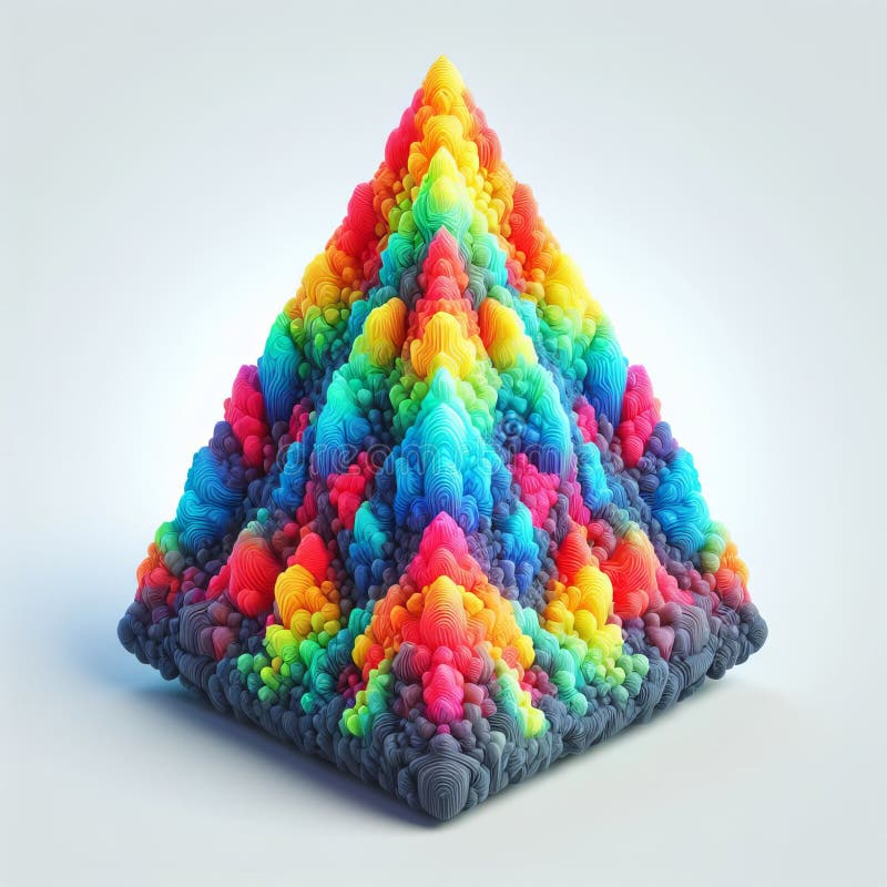 Three Dimensional Pebble in the Shape of a Pyramid, Featuring Stock ...