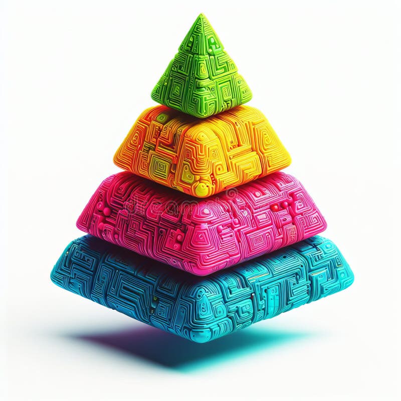 Three Dimensional Pebble in the Shape of a Pyramid, Featuring Stock ...
