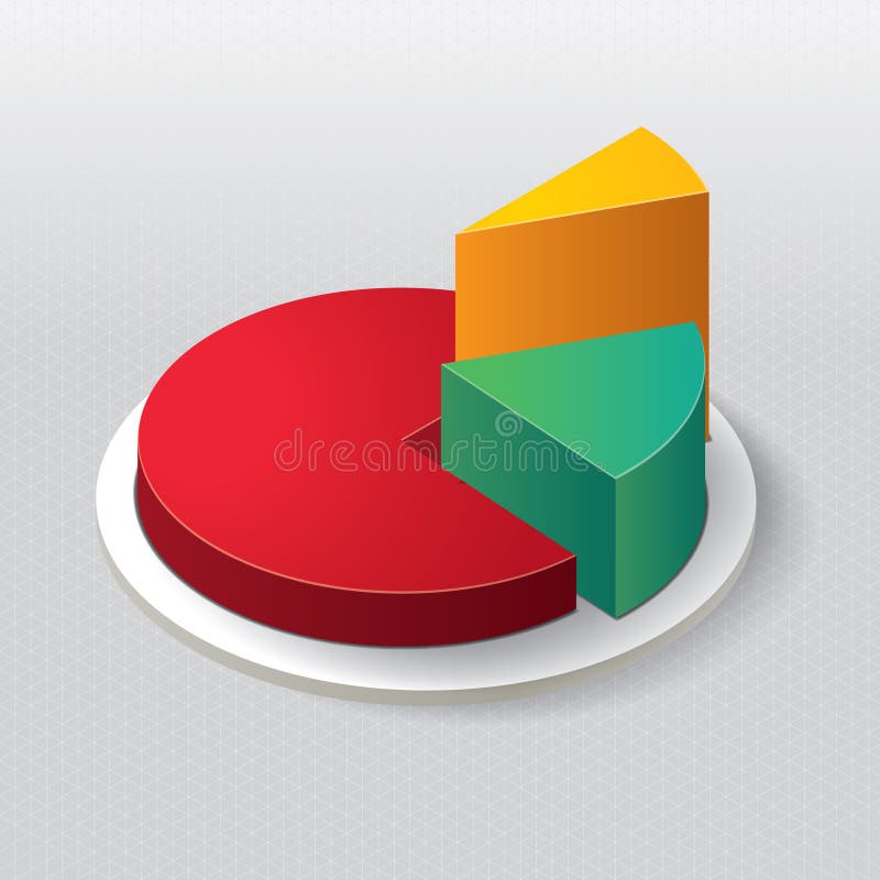 Three Dimensional Pie Chart. Vector Illustration Decorative Design ...