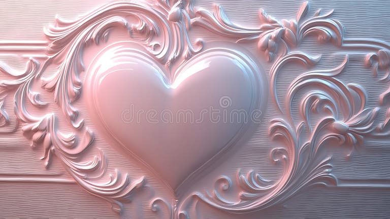 Ornate Pink Heart Framed by Elegant Rococo Design Stock Image - Image ...